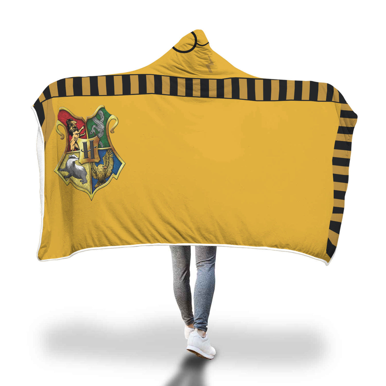 Hufflepuff House Hogwarts Logo Harry Potter 3D Hooded Blanket – WackyTee