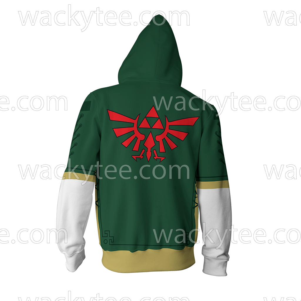 The Legend of Zelda Link Green And Dark Cosplay Zip Up Hoodie Jacket ...