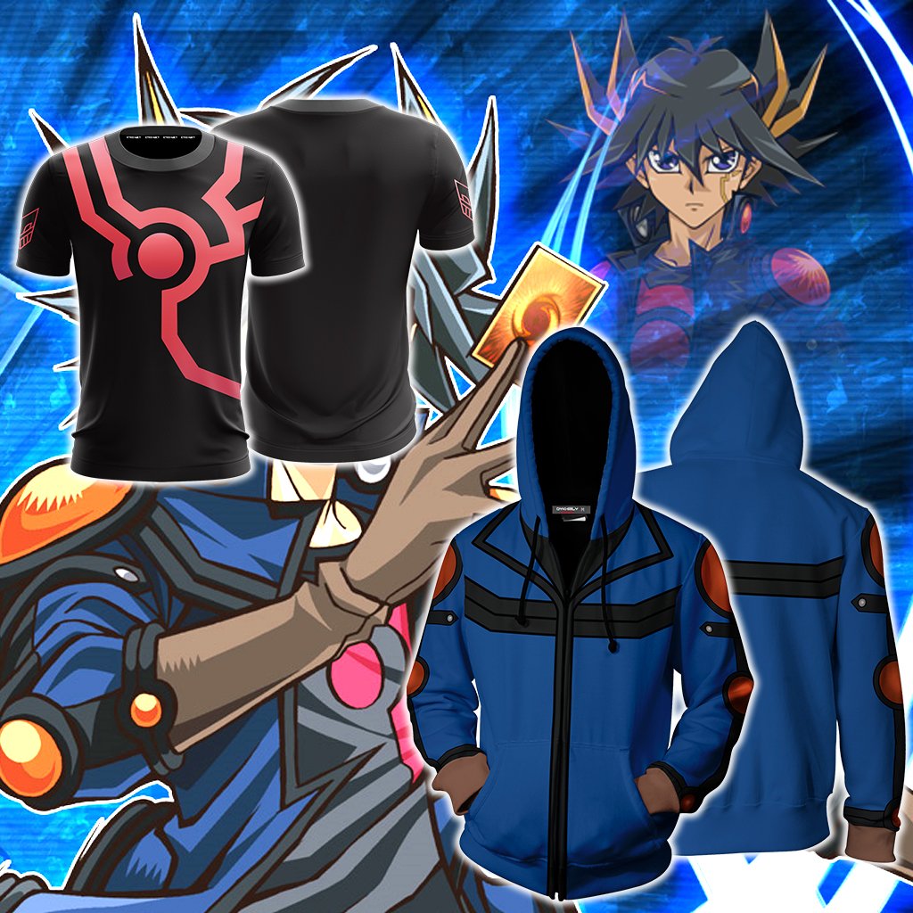 Yu-Gi-Oh! Fudo Yusei Cosplay New Look Zip Up Hoodie Jacket - WackyTee
