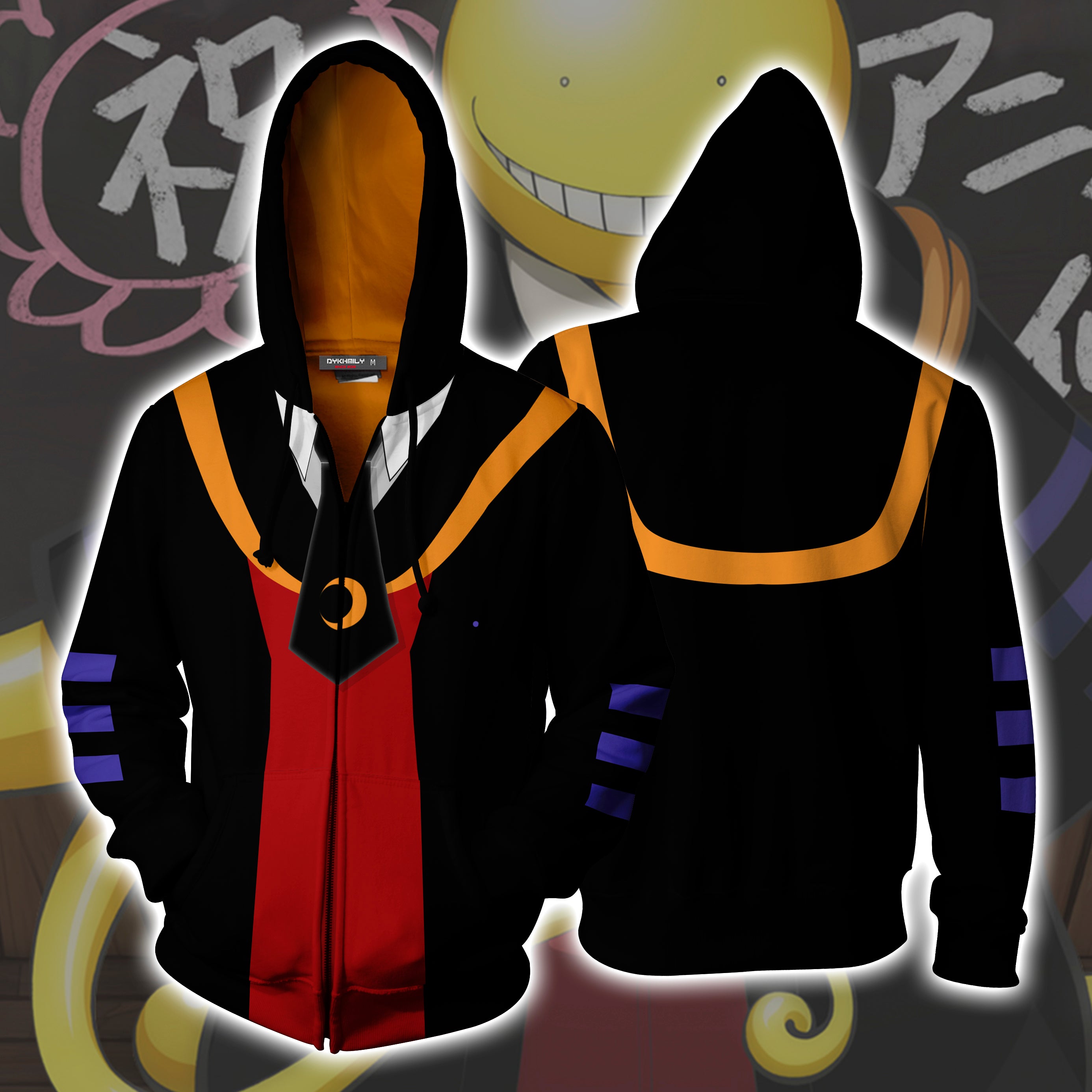 Koro Sensei Cosplay Assassination Classroom Zip Up Hoodie Jacket – WackyTee